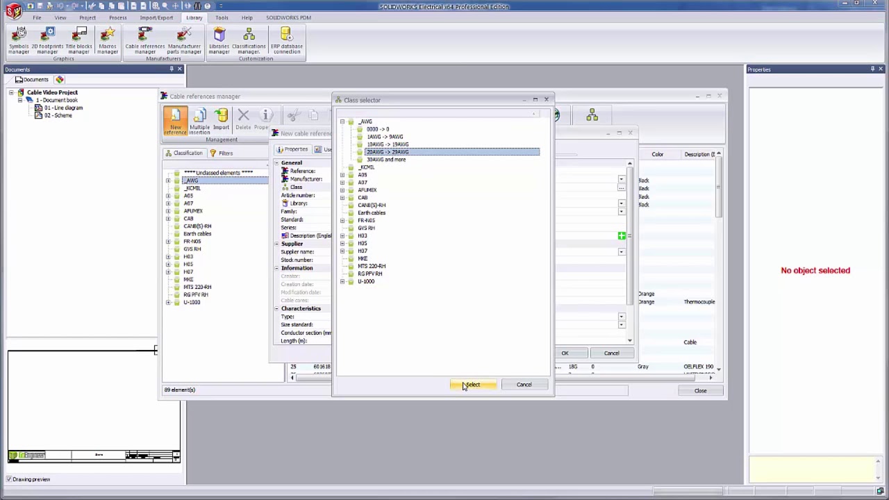 SOLIDWORKS Electrical Create Custom Cables - YouTube