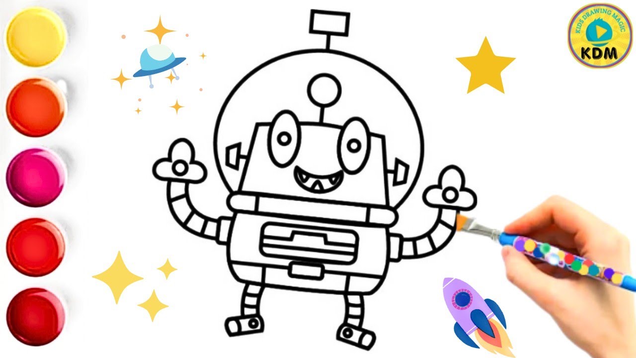 HOW TO DRAW ROBOT TOY | EASY DRAWING FOR KIDS| STEP BY STEP| LEARN ...