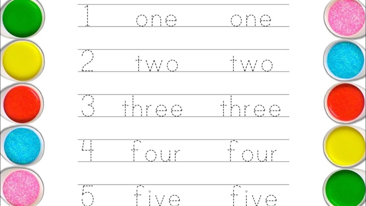 Learn Inwords Counting 1 to 10 tracing, Colors,drawing for kids ...