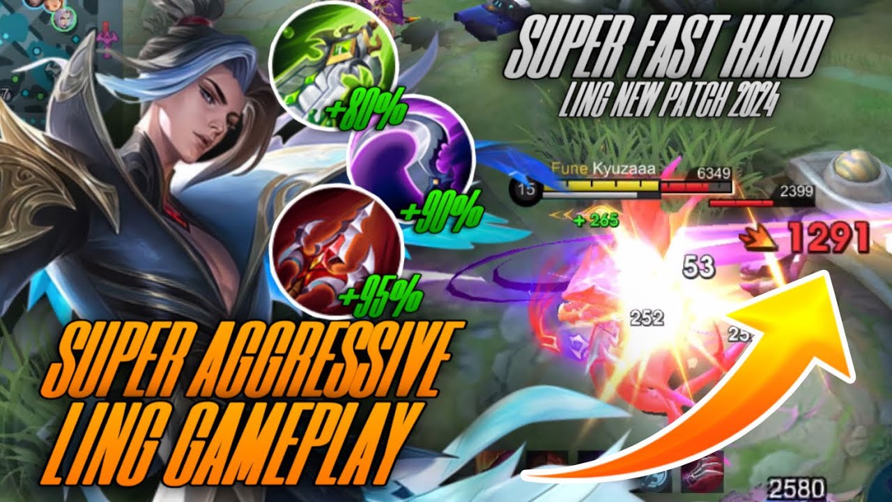 SUPER FAST HAND LING AGGRESSIVE GAMEPLAY 2024⚡️| LING BEST BUILD 2024 | LING MLBB - YouTube