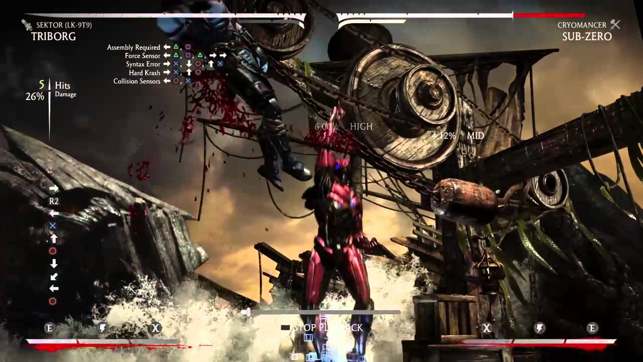 Mortal kombat x triborg sektor combos - YouTube
