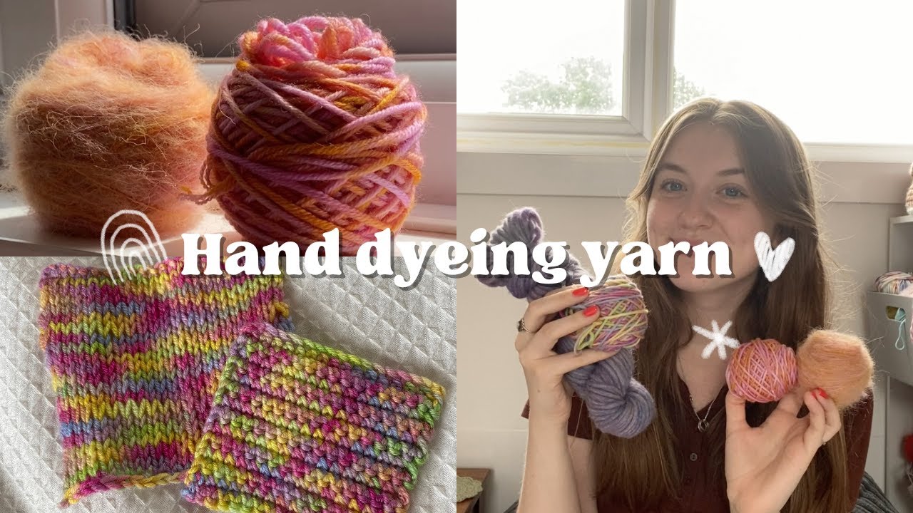 Hand Dyeing Yarn!! First time with dyes🎨 - YouTube