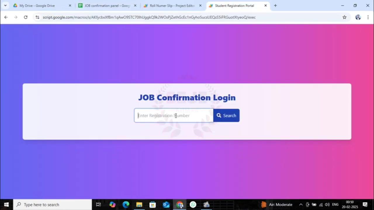 how to create a job confirmation panel in Google Appscript !!! - YouTube