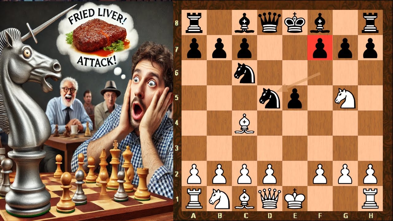 FRIED LIVER ATTACK TRAP || A classic trap in the Italian game Chess ...