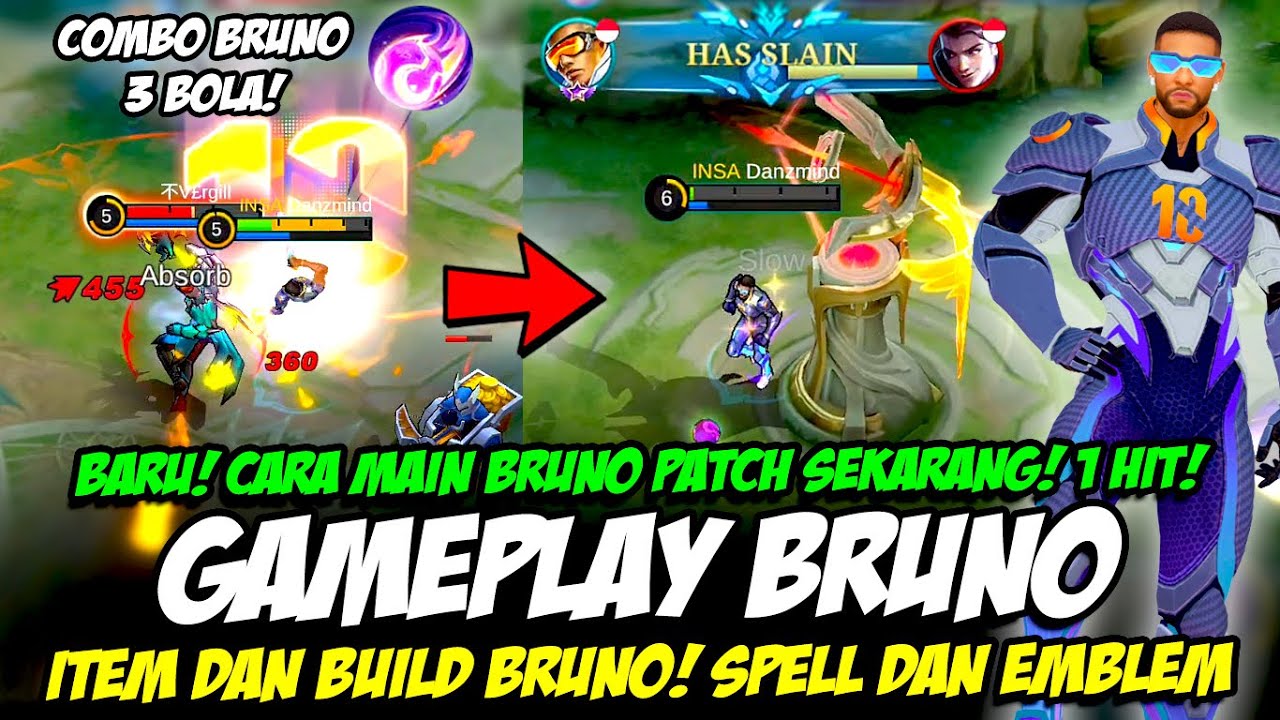 CARA MAIN BRUNO PATCH TERBARU ITEM & BUILD BRUNO PALING SAKIT TUTORIAL & GAMEPLAY BRUNO COMBO 1 ...