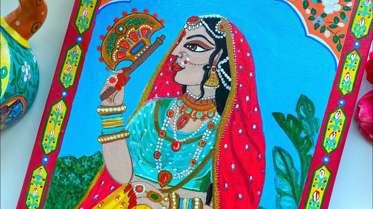 Acrylic Painting of Indian Queen - YouTube