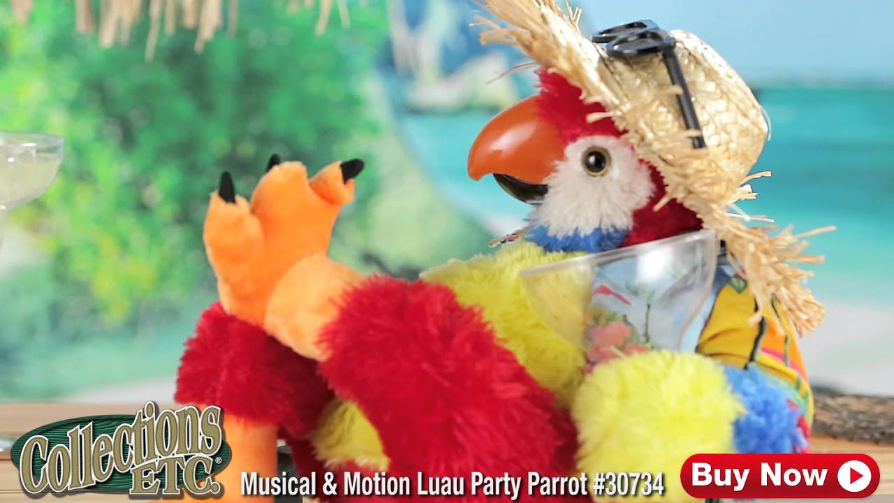 Musical and Motion Luau Party Parrot - YouTube