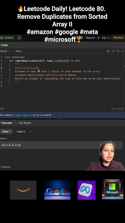 🔥leetcode Dailyleetcode80 Remove Duplicates From Sorted Array Ii