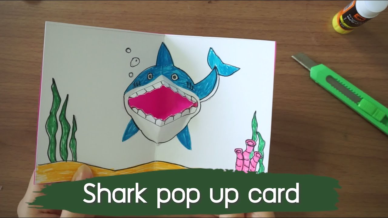 DIY Shark pop up card กับ Bluedoor Creative Space - YouTube