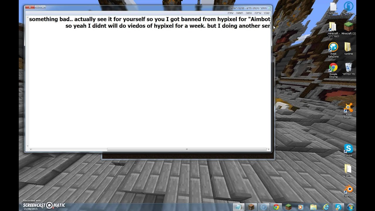 Minecraft - Banned from hypixel!!!? "Aimbot" (1 Week) - YouTube