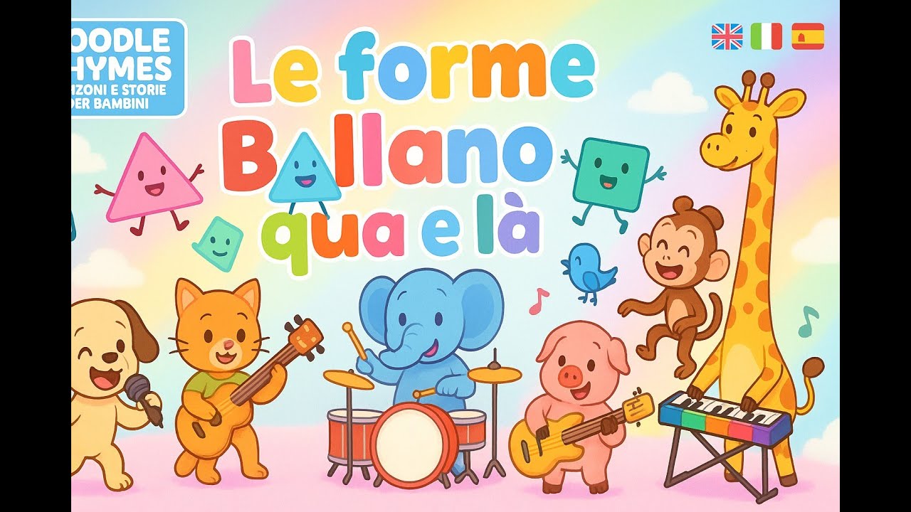 Le Forme Ballano qua e là | Canzoni per Bambini | Doodle Rhymes - YouTube