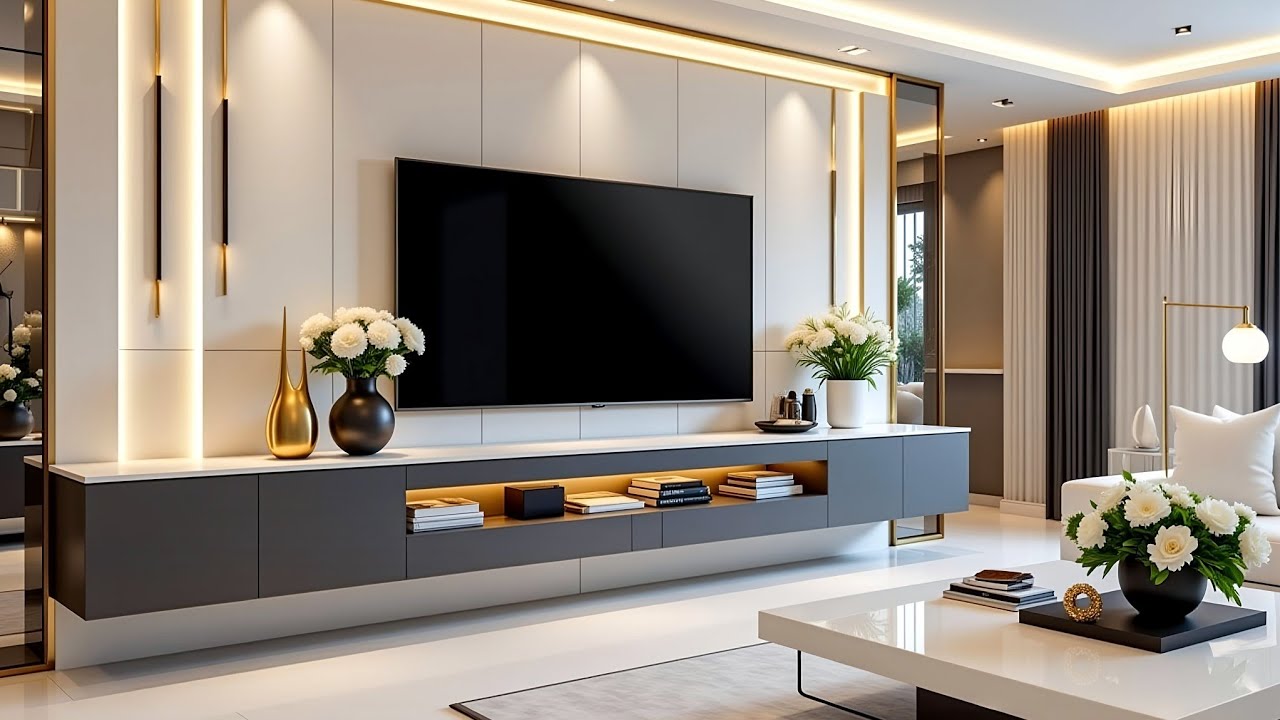 Trendy Luxury Living Room TV Stand Ideas 2025 | TV Table Designs & Home ...