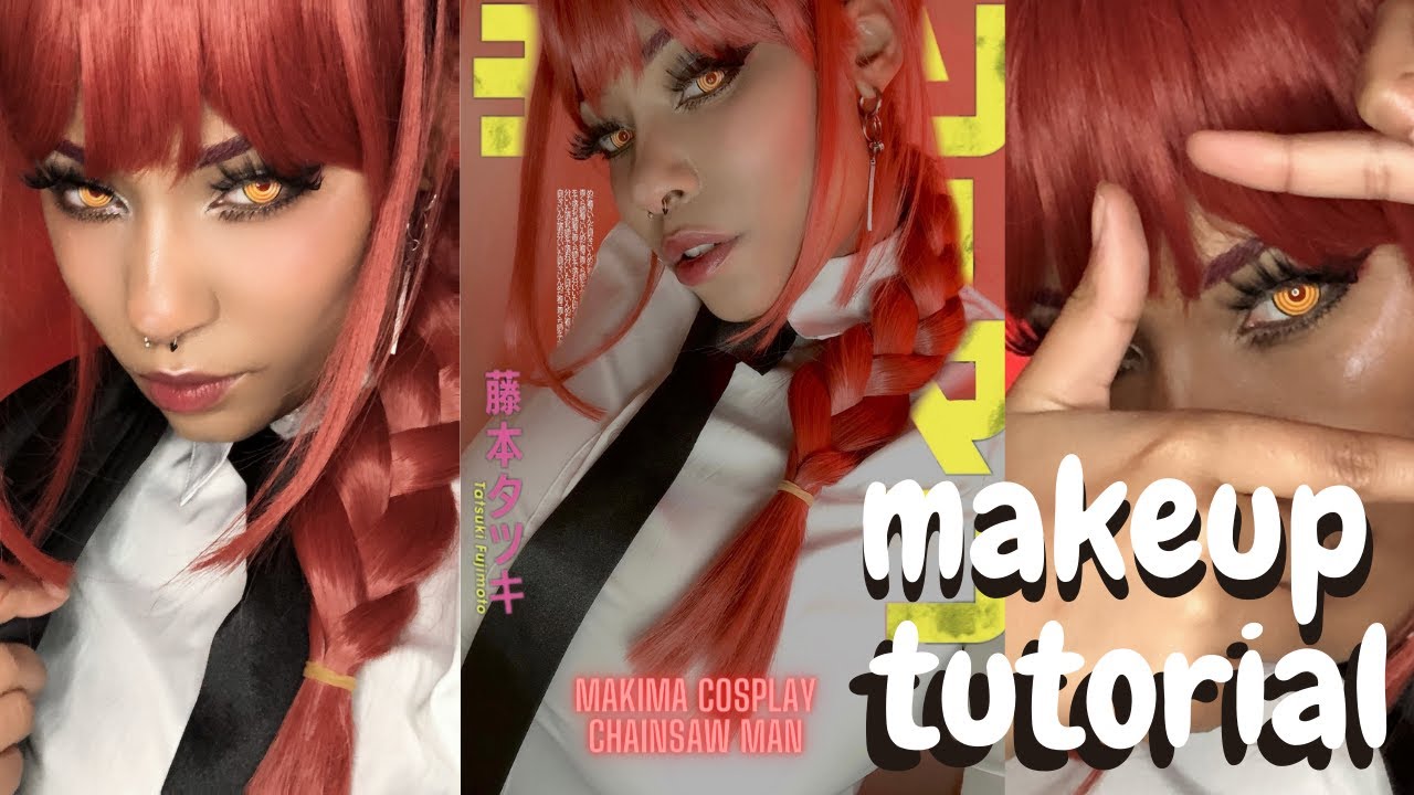 Makima cosplay makeup tutorial #chainsawman #cosplay #makeuptutorial ...