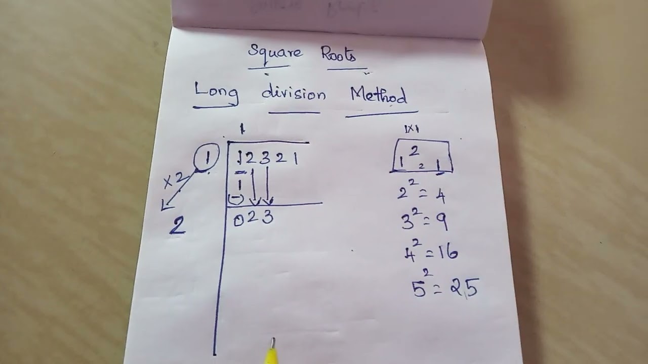 Square Root Of Long Division Method YouTube Square Root Of Long Division Method YouTube
