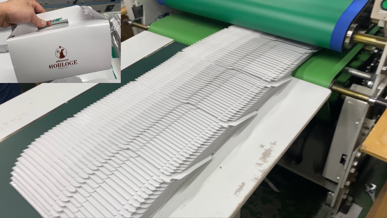 2 corner box perfect folding method. 2コーナー箱 ケーキ箱 #foldergluer # ...