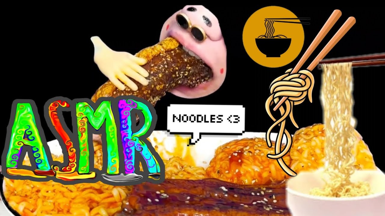 ASMR/Late night poison: eel turkey noodles with crispy pork belly😋😋🧑‍🍳 ...