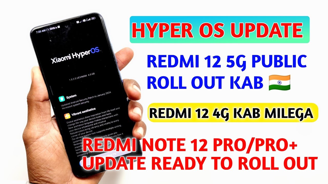 Hyper os update Redmi 12 5G public roll out ,redmi 12 4G kab milega ...
