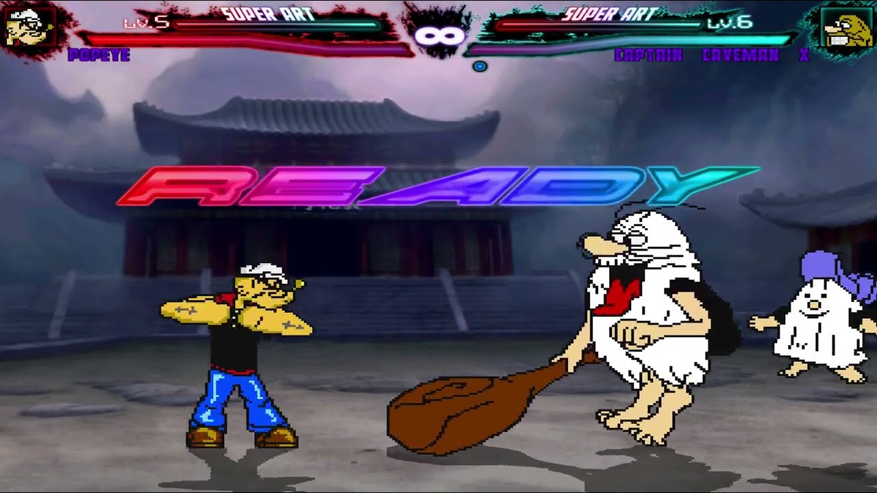 POPEYE VS CAVEMAN STREET FIGHTER - YouTube