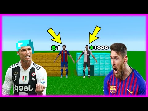 $1000 RONALDO'NUN EVİ VS $1 MESSİ'NİN EVİ! -  Minecraft