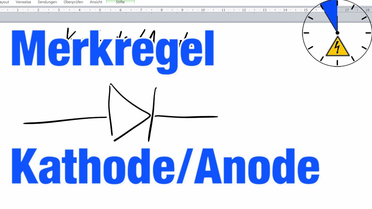 Merkregel - Nie mehr Kathode Anode vertauschen Diode Plus Minus - YouTube