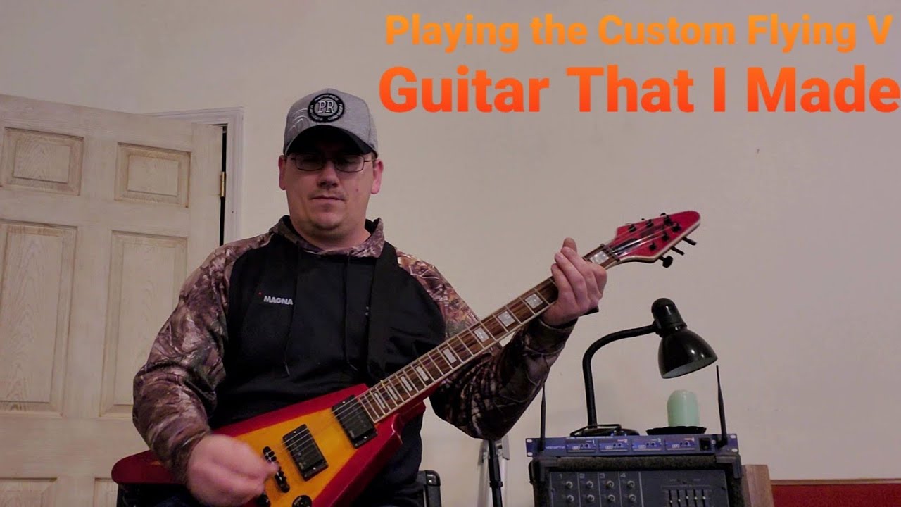 Playing the Custom Flying V Guitar That I Made - YouTube