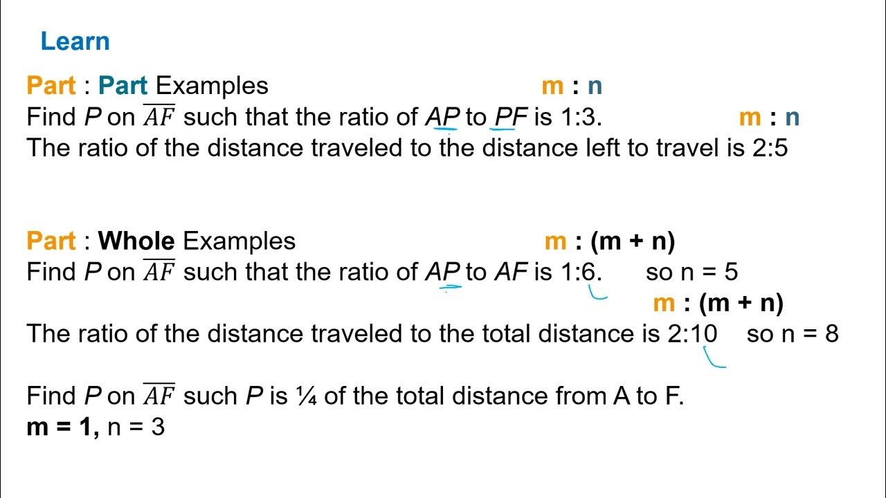 1 3 Locating Points Using Ratios part 2 - YouTube