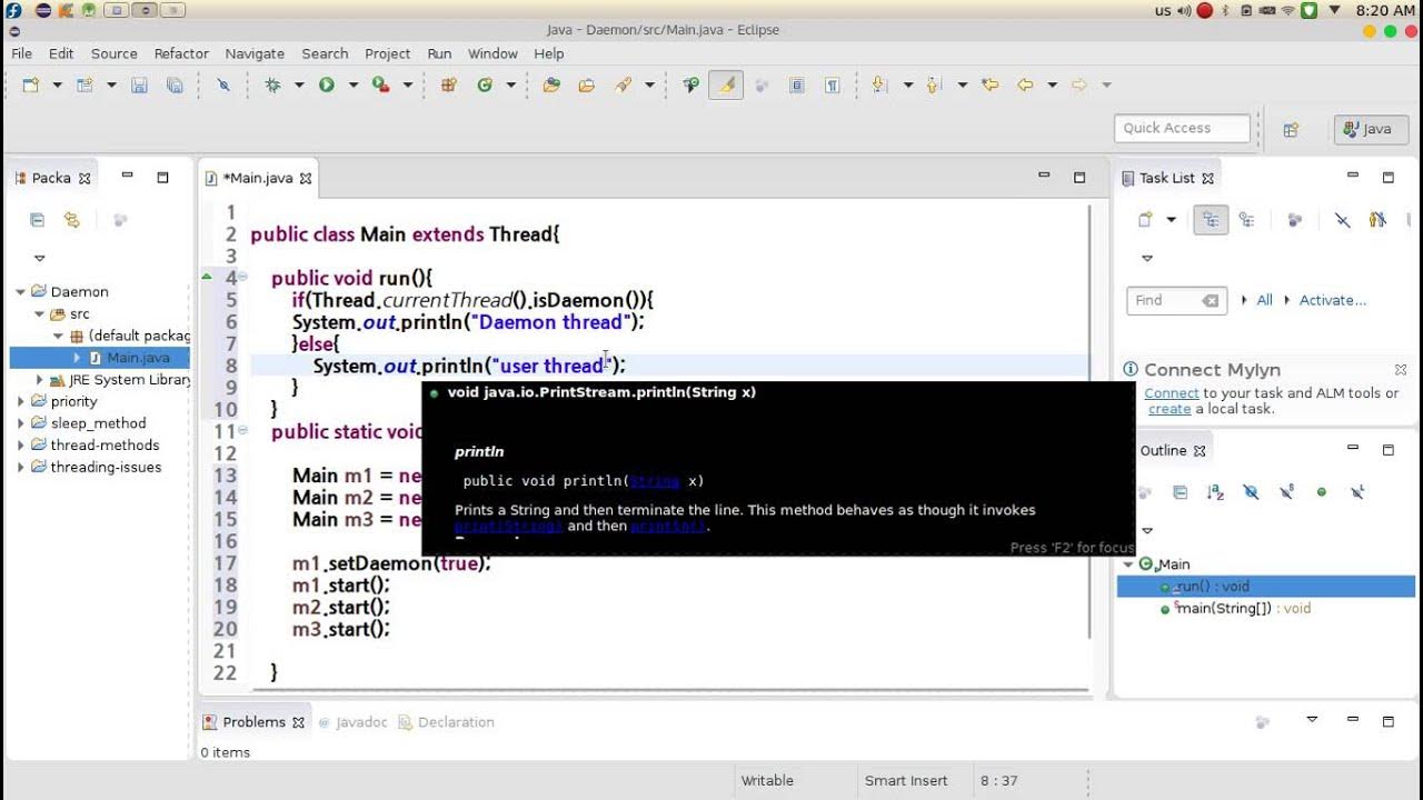 129 Java advanced Multithreading Daemon Thread كلاسات مساعدة - YouTube