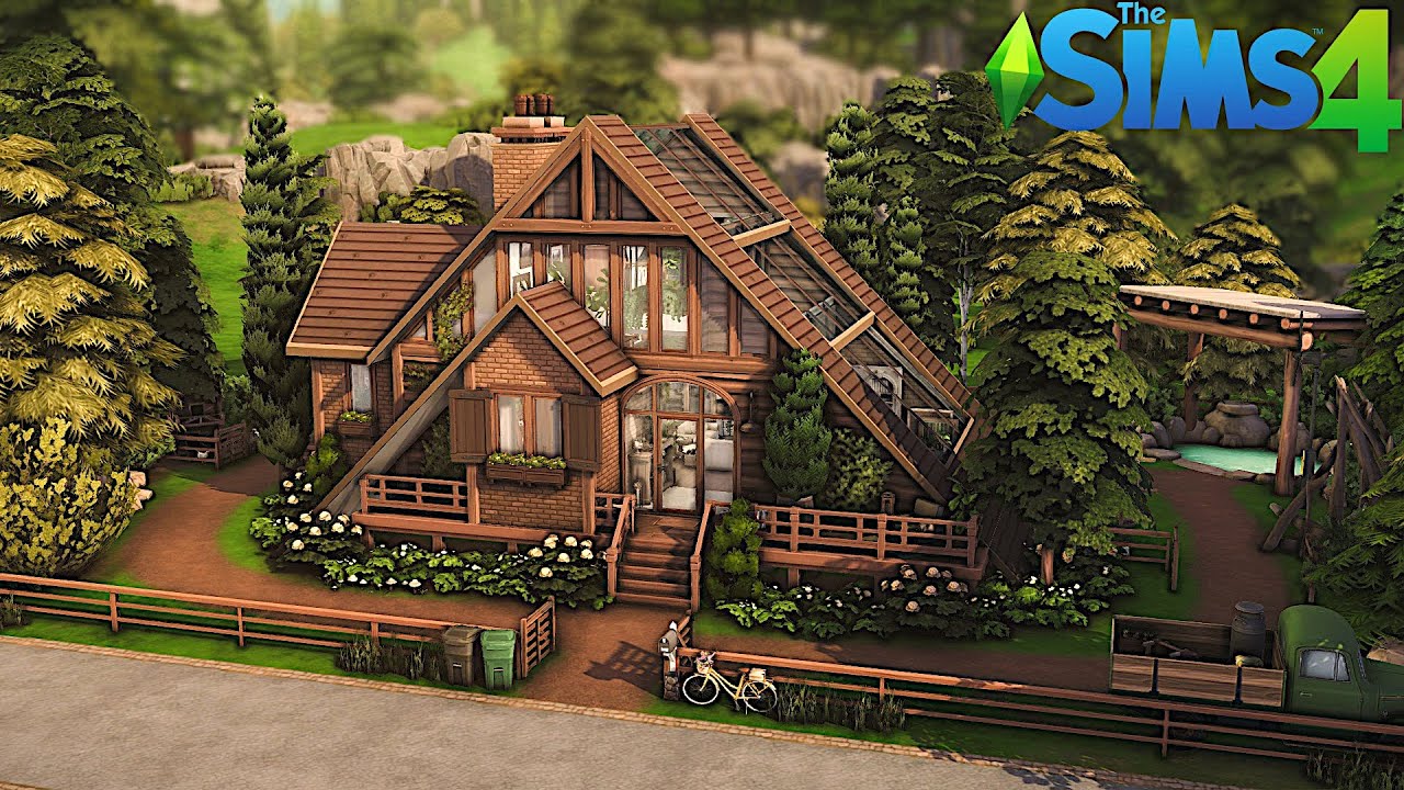 Rustic A-frame Cabin 🌲🐈 The Sims 4 Animated Stop Motion - YouTube