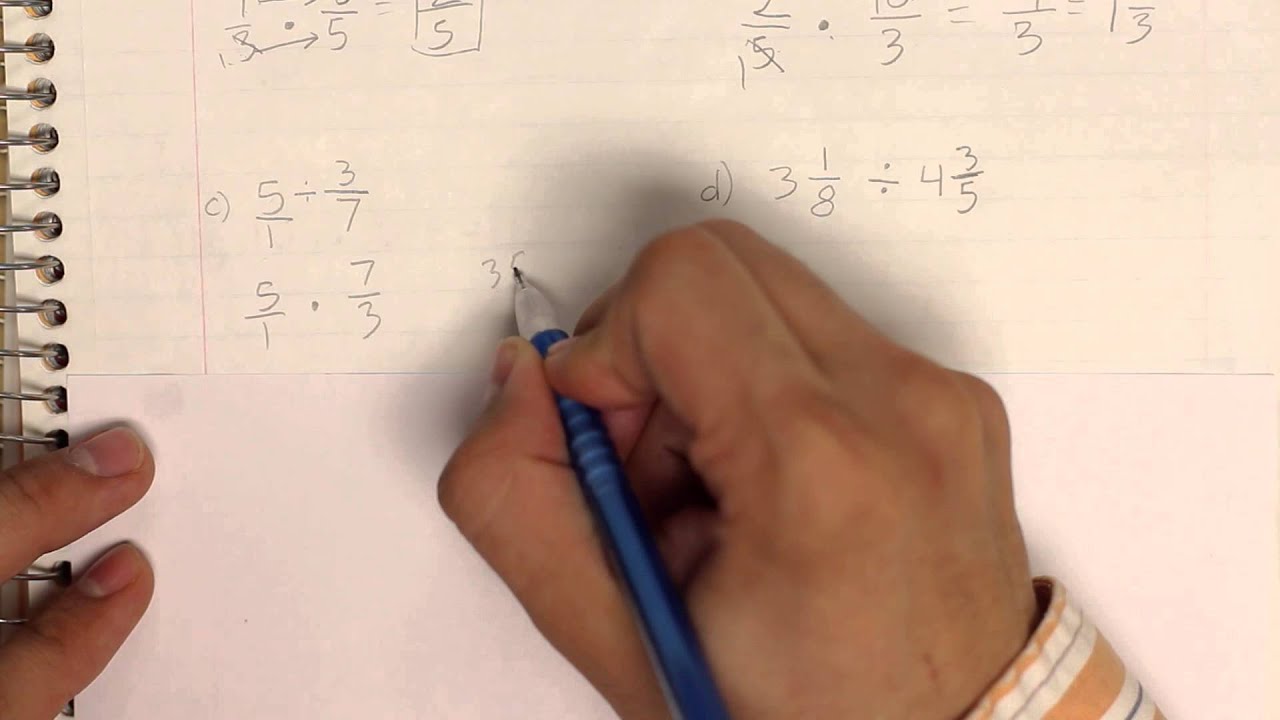 Math 7: 3-5 Dividing Fractions and Mixed Numbers - YouTube