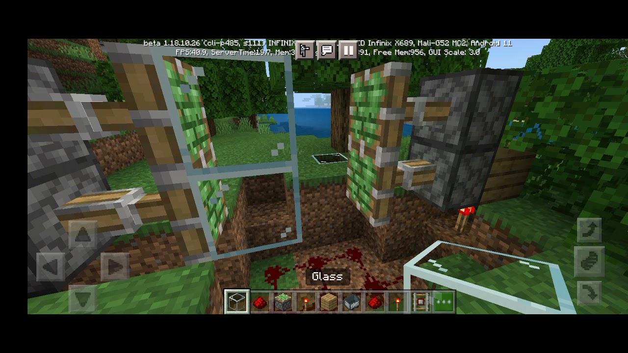 how to make a redstone glass door in minecraft - YouTube