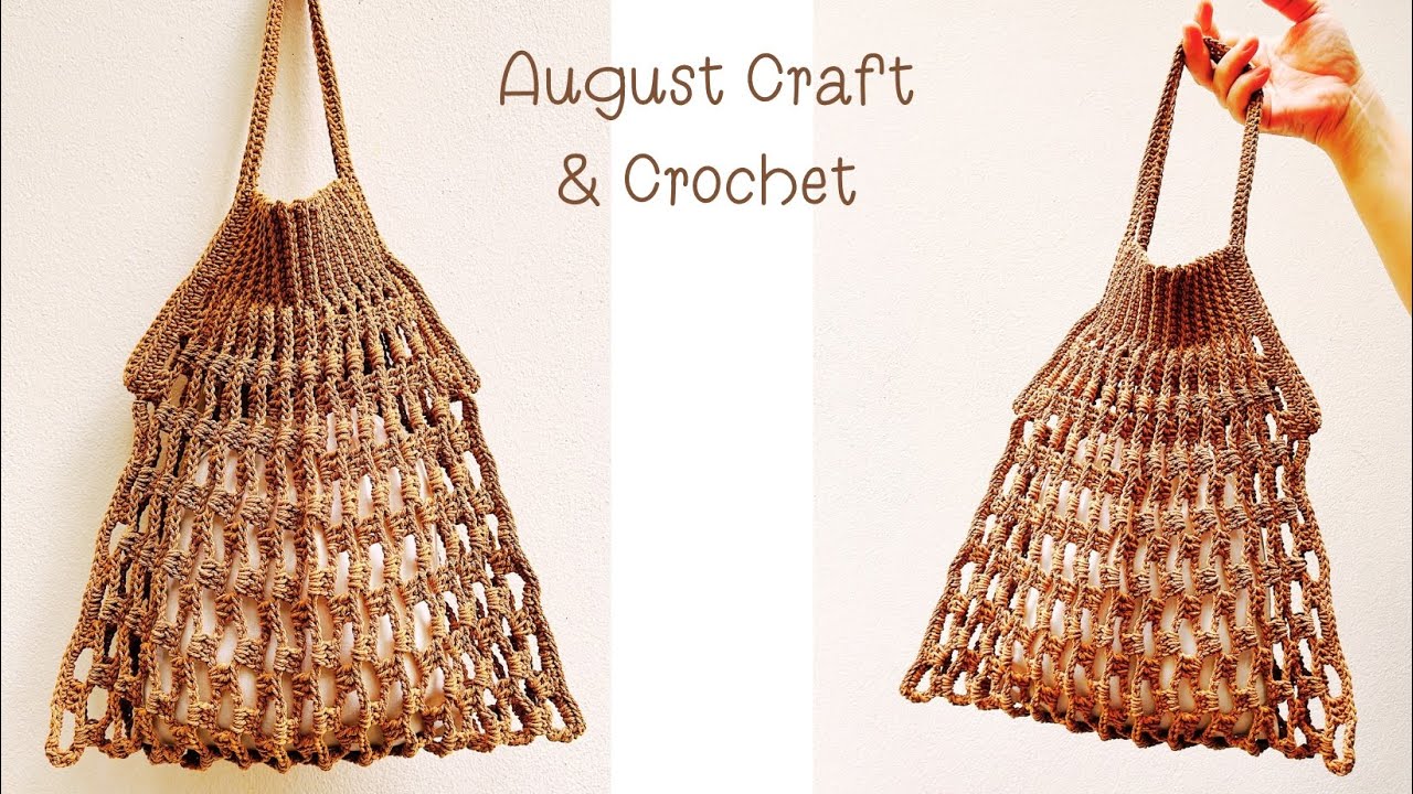 How to Crochet net bag. Simple but unique. A bag that can be used every ...