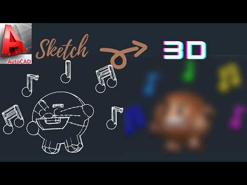 [Sketch to Realistic 3D Model | AutoCAD Drawing 2020] BT21 Shooky