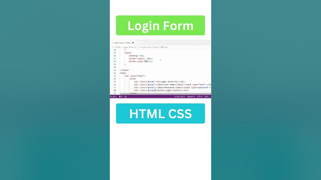 Login Form Design Html Css Coding Htmlcss Programming Loginform Webdesign Signinform Html