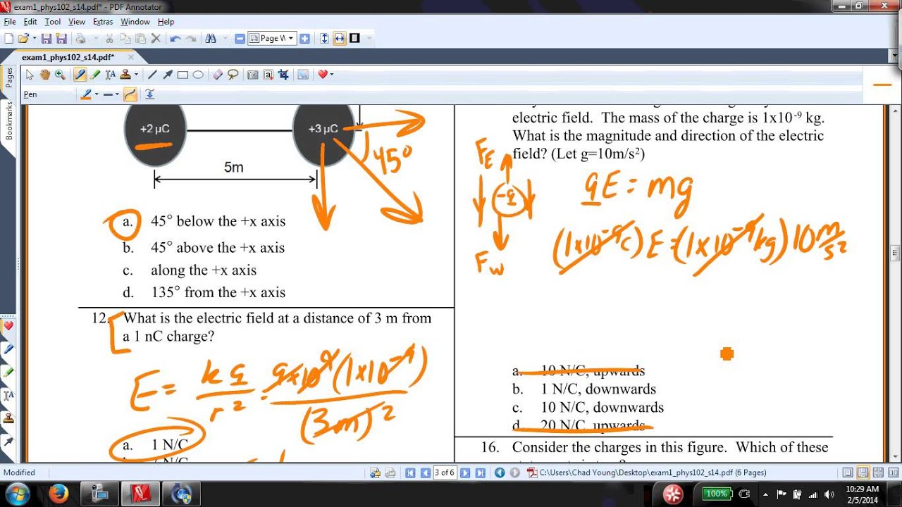 exam1 phys102 s14 - YouTube