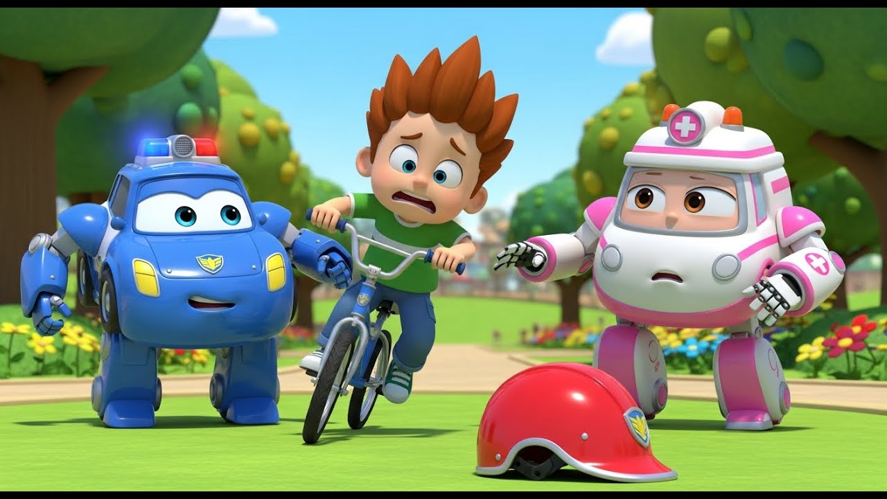 The Helmet Hero 🚲 | Bicycle Safety & Physics for Kids | Robocar Poli ...