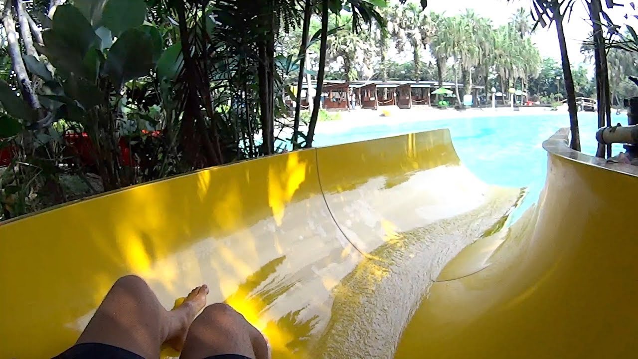Quick Yellow Water Slide at Water Kingdom Mekarsari - YouTube
