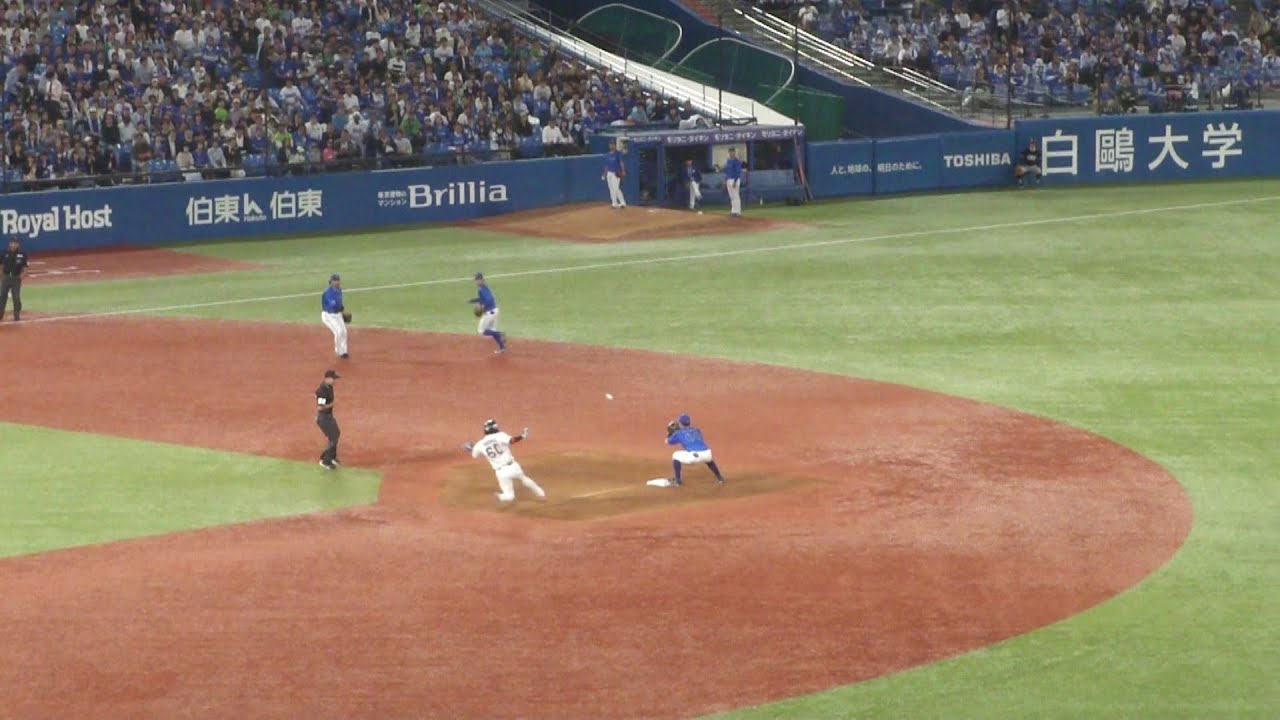 DeNA 宮﨑敏郎のキャッチによる、543のダブルプレー ヤクルト vs DeNA 2024年5月22日(水) - YouTube