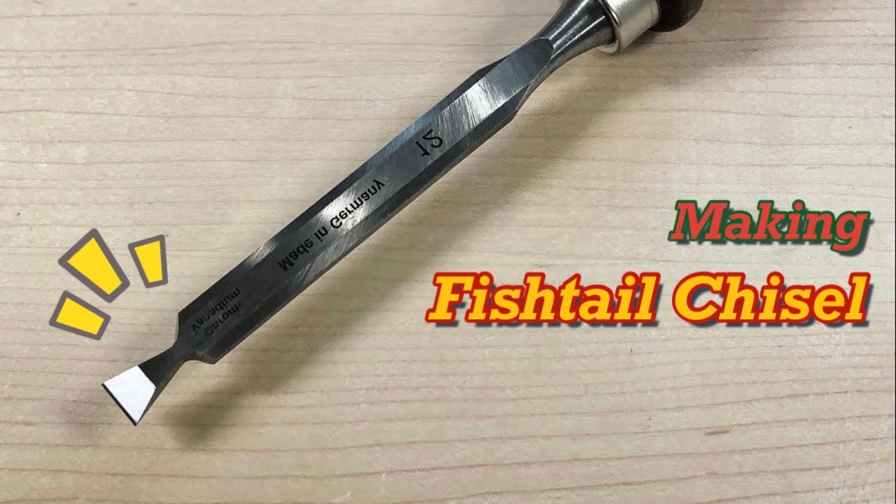 1분 목공 - 주먹장끌 만들기 | 1min woodworking - making fishtail chisel - YouTube