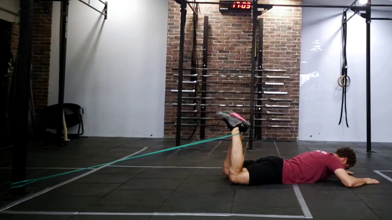 Banded hamstring curls - YouTube