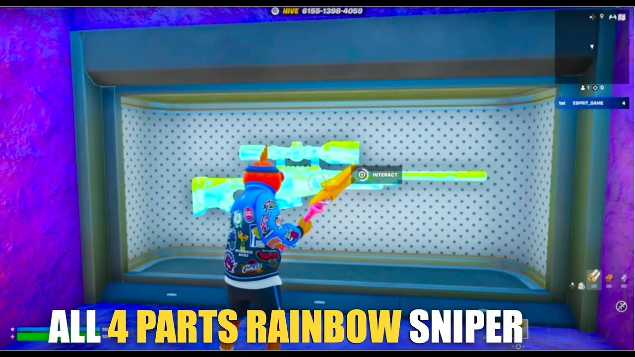 1V1 WITH EVERY GUN HIVE MAP FORTNITE CREATIVE - FIND ALL 4 PARTS SCOPE ...