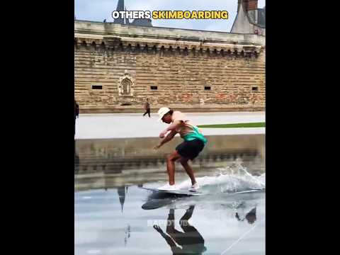 Normal Skimboarding vs King of Skimboarding 🔥 | Amazing Skimboarding #skills #stunts #skimboarding