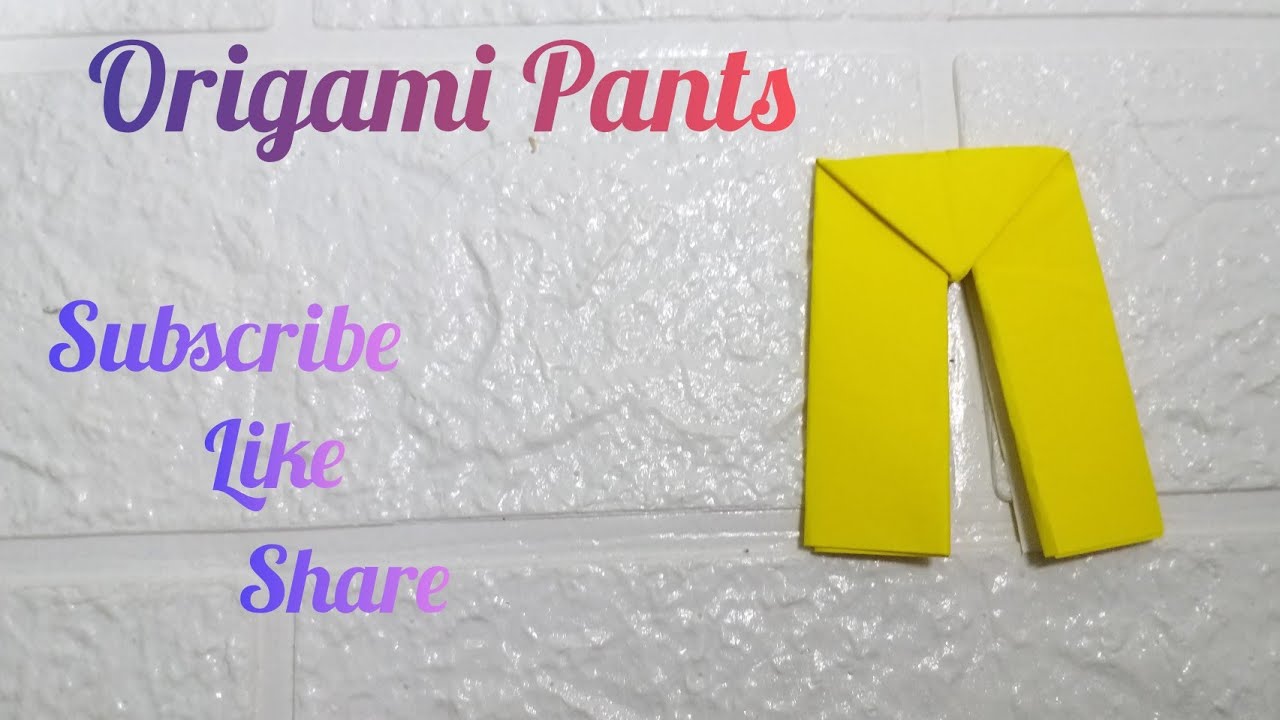 Origami Pants - Easy Origami Craft Tutorial ~ Origami Fun Channel # ...