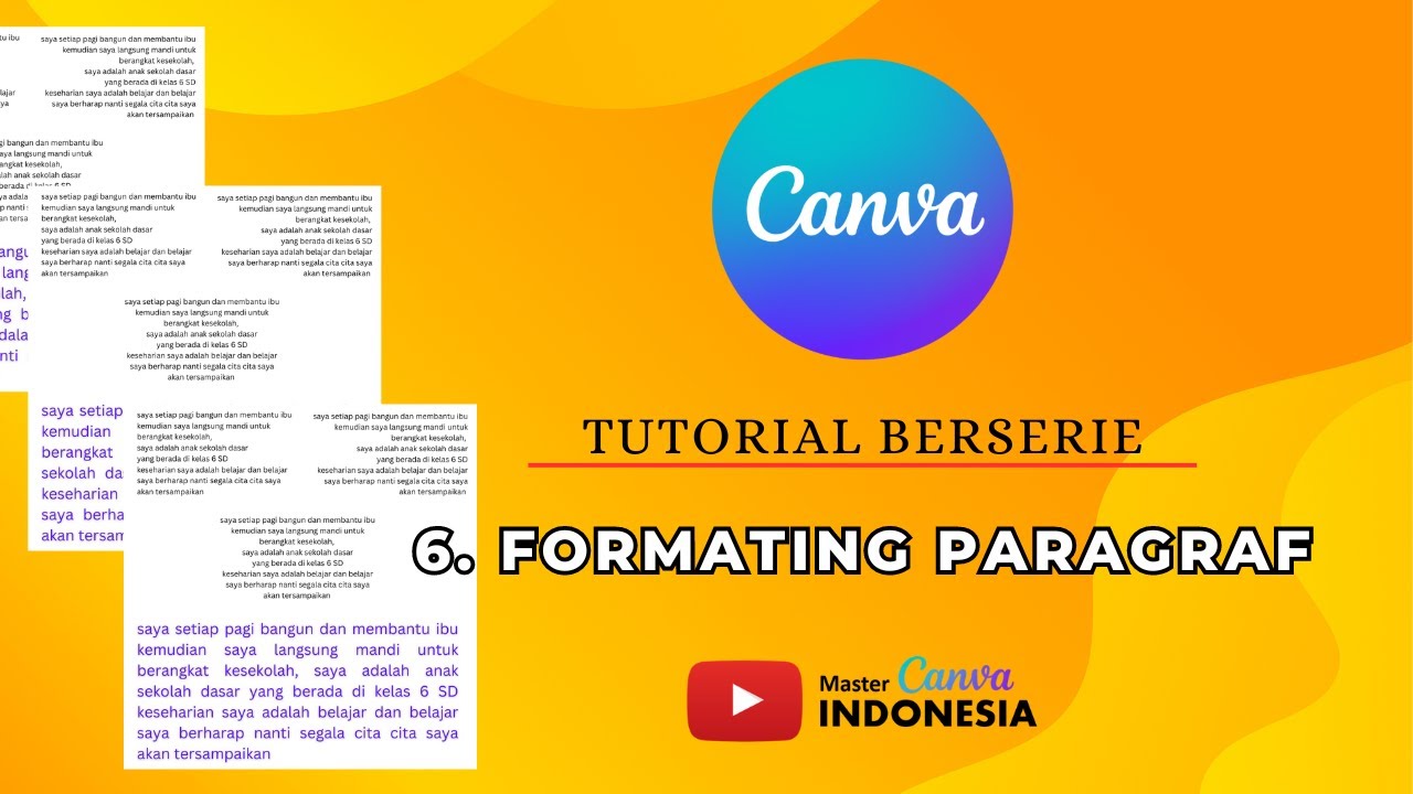 6. Formating Paragraf Text pada CANVA - Master Canva Indonesia - YouTube