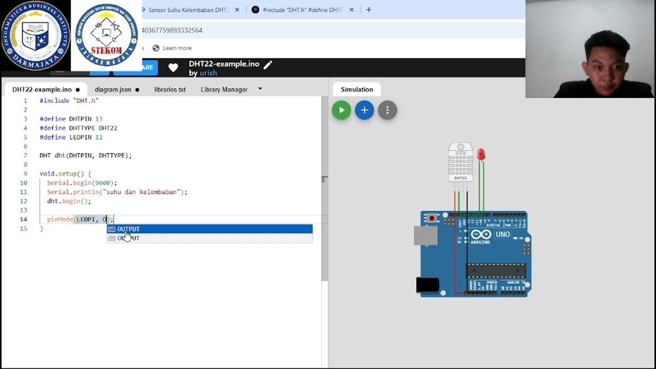 MEMBUAT SISTEM UNTUK MENGONTROL SUHU DAN KELEMBABAN MENGGUNAKAN ARDUINO UNO DI WEBSITE WOKWI ...