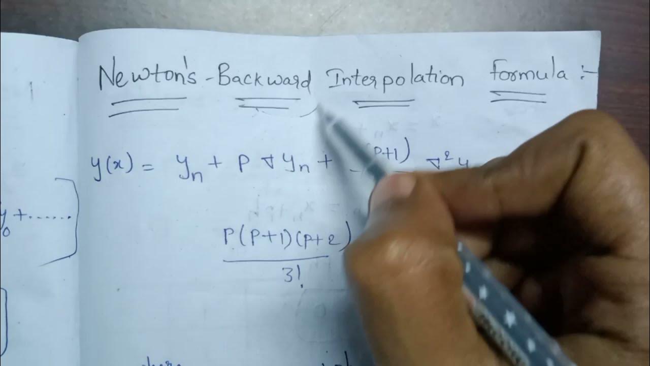 Newton's Backward Interpolation Formula || - YouTube