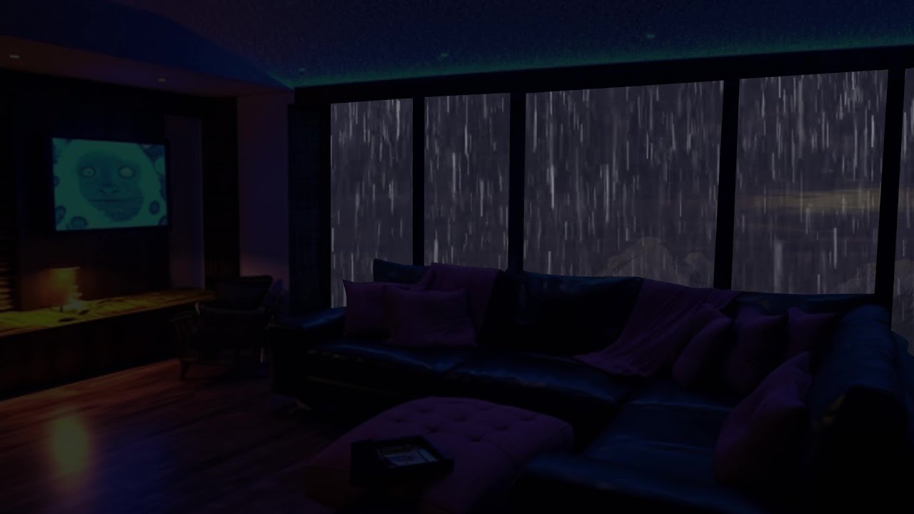 Dark Late Night Window Thunderstorm - 3 hours Rain Sounds for Sleep ...