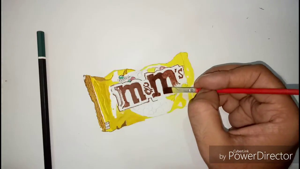 Drawing time lapse: a bag of M&M's - hyperrealistic art tutorial - YouTube