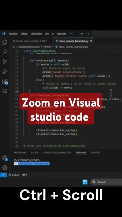 Zoom en visual studio code - ctrl + scroll #shorts #visualstudiocode #desarrolloweb # ...