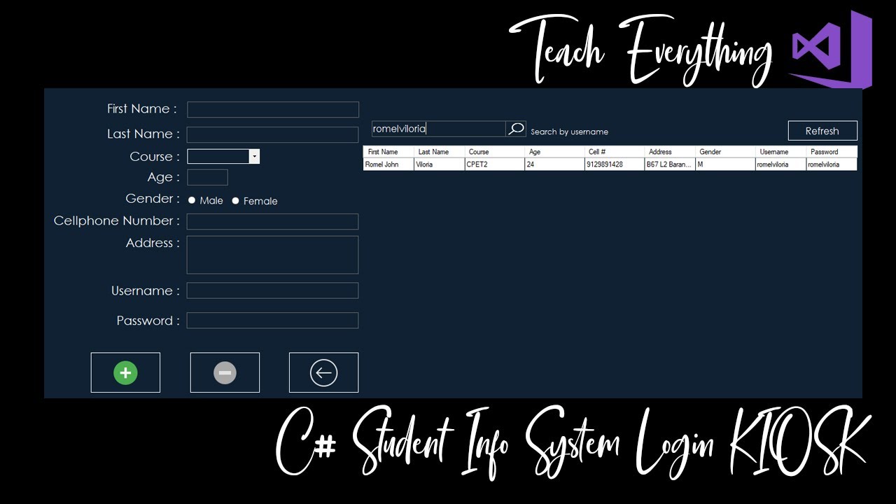 C# Student Info System Login KIOSK Part 2 - YouTube