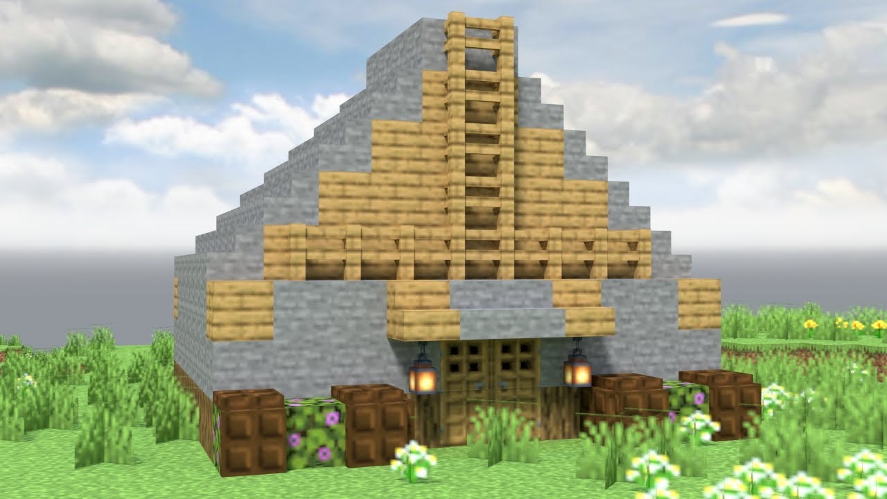⚒️ Minecraft: How to build simple wooden and stone house for survival ...